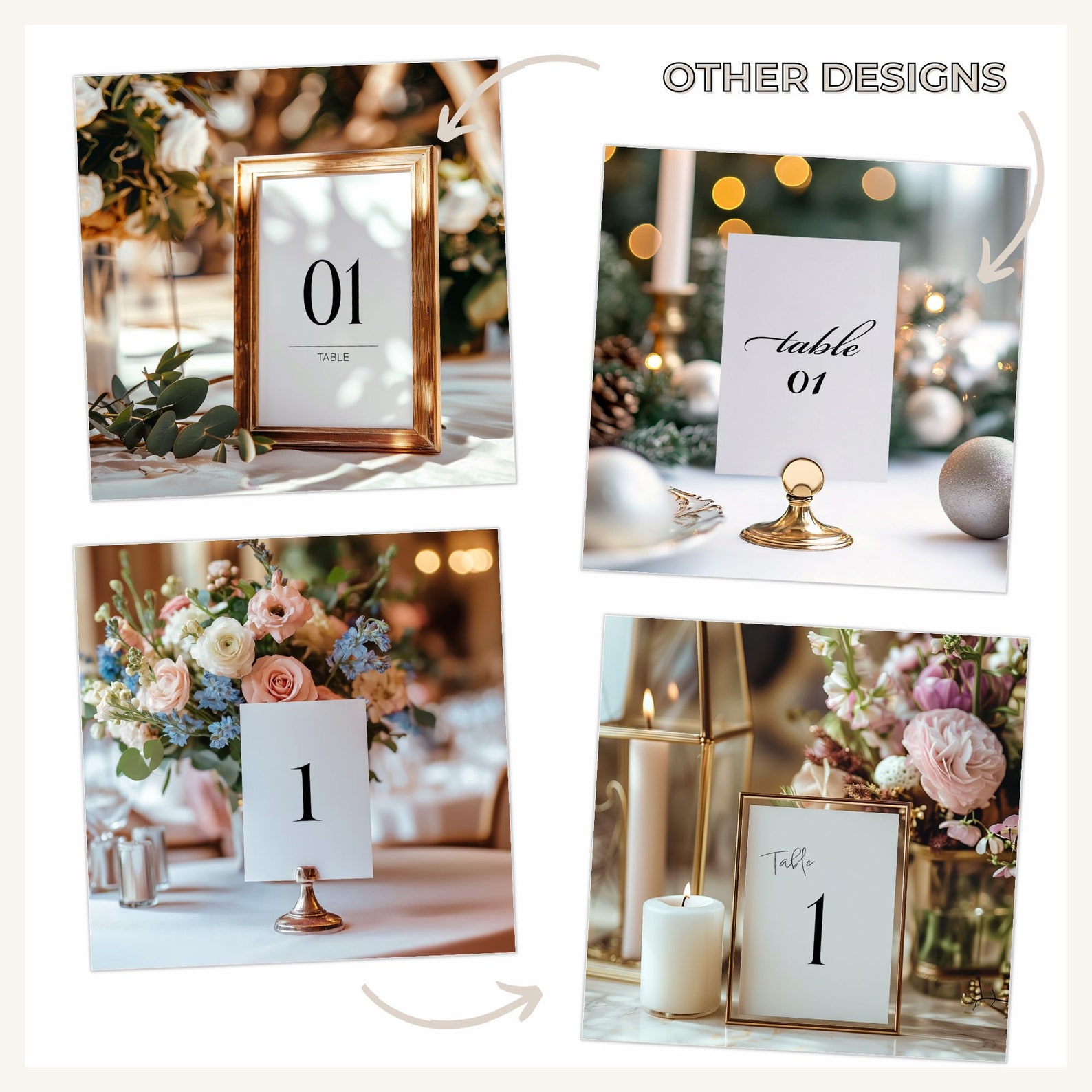 Printable Minimalist Table Numbers Black and White Signage Printable ...