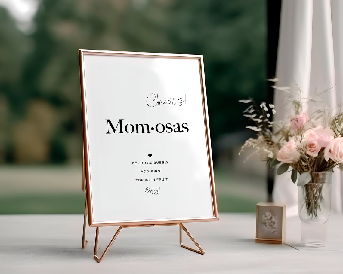 Momosa Bar Sign Printable Baby Shower Sign Mimosa Bar Sign Baby Shower ...