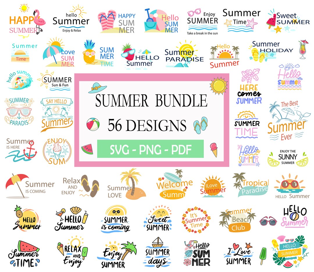 Summer Bundle SVG, Beach Svg, Summertime Svg,funny Beach Quotes Svg ...
