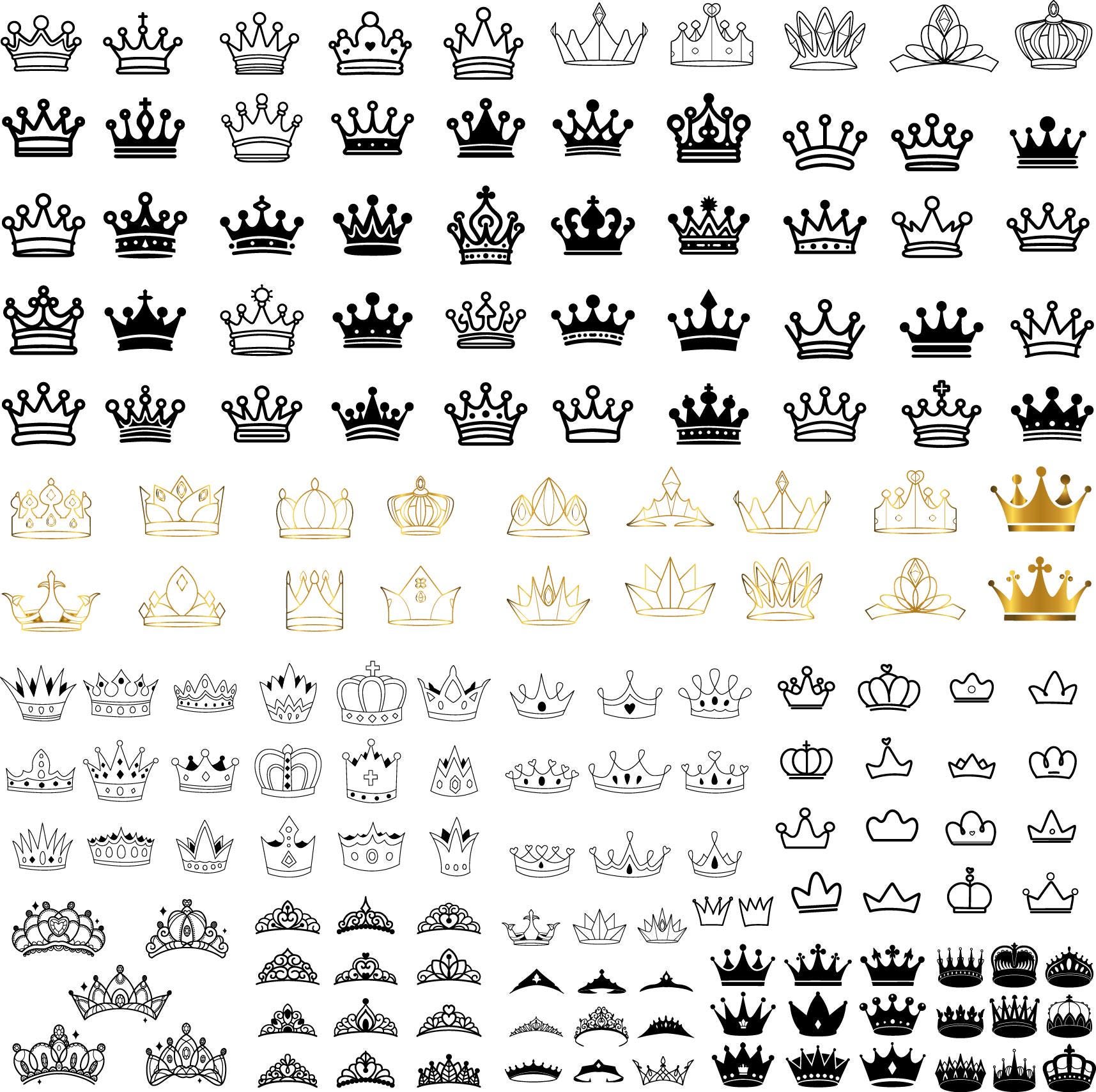 160 Royal Crown SVG Files: King, Queen, Princess (cut File) - Etsy