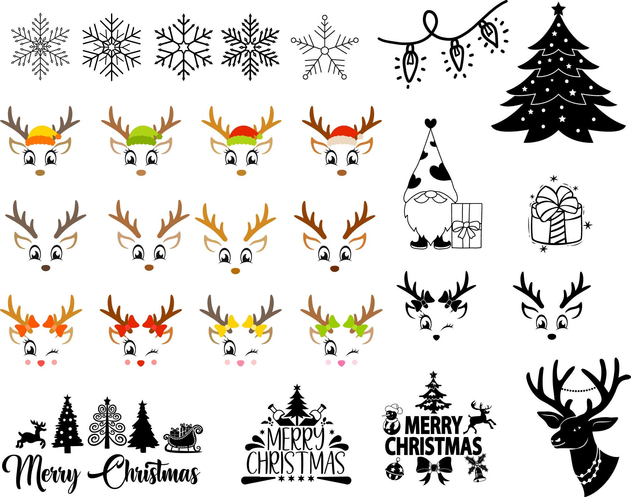 150 CHRISTMAS SVG BUNDLE, Merry Christmas Svg, Christmas Clipart ...