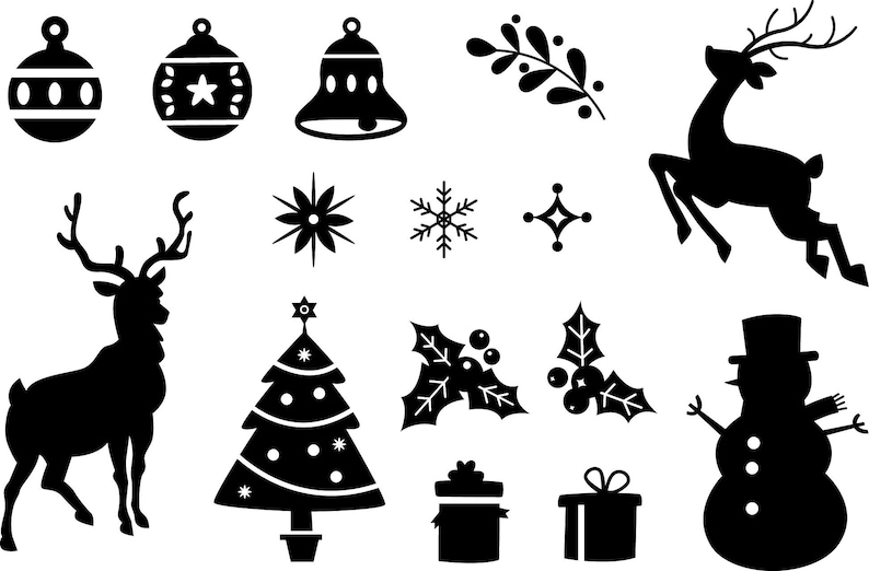 270 Christmas SVG Clipart Bundle: Cricut Cut Files (PNG) - Etsy