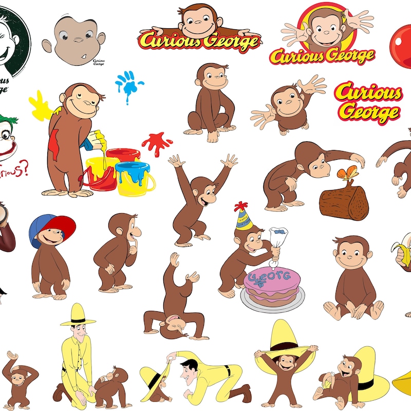 Monkey George Curious Svg - Etsy