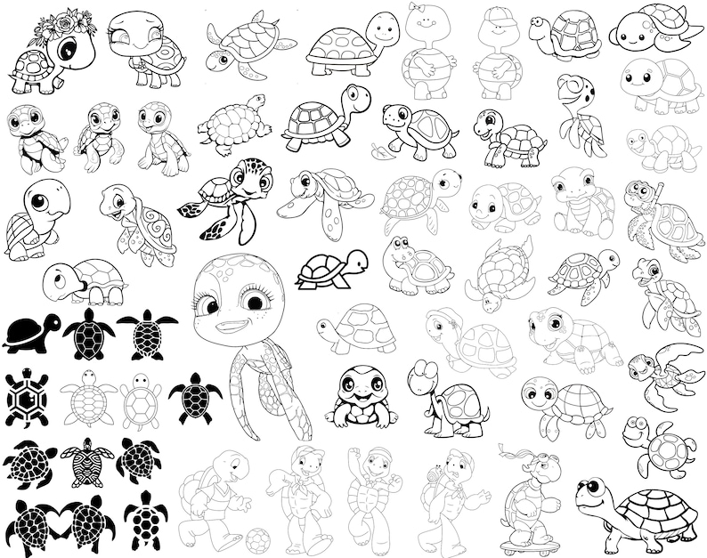 Sea Turtle Svg Bundle, Turtle Clipart (pdf, Png, Eps) - Etsy