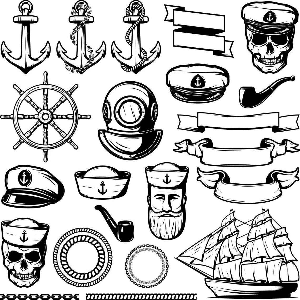 130 Nautical SVG Bundle,nautical PNG Bundle,nautical Clipart,nautical ...