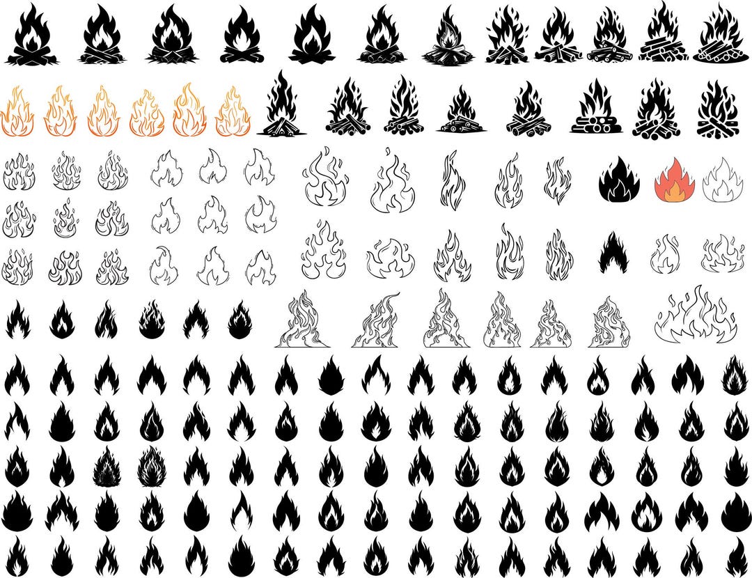 Fire SVG, Flame Svg, Fire Svg Bundle, Fire Clipart, Fire Svg Files ...