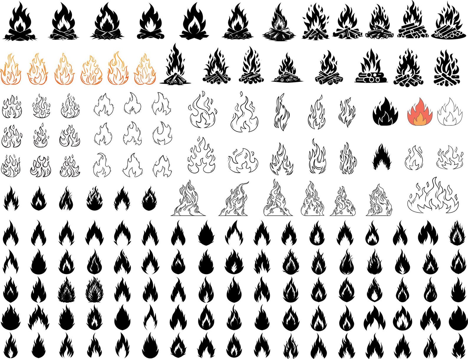 Fire SVG, Flame Svg, Fire Svg Bundle, Fire Clipart, Fire Svg Files ...