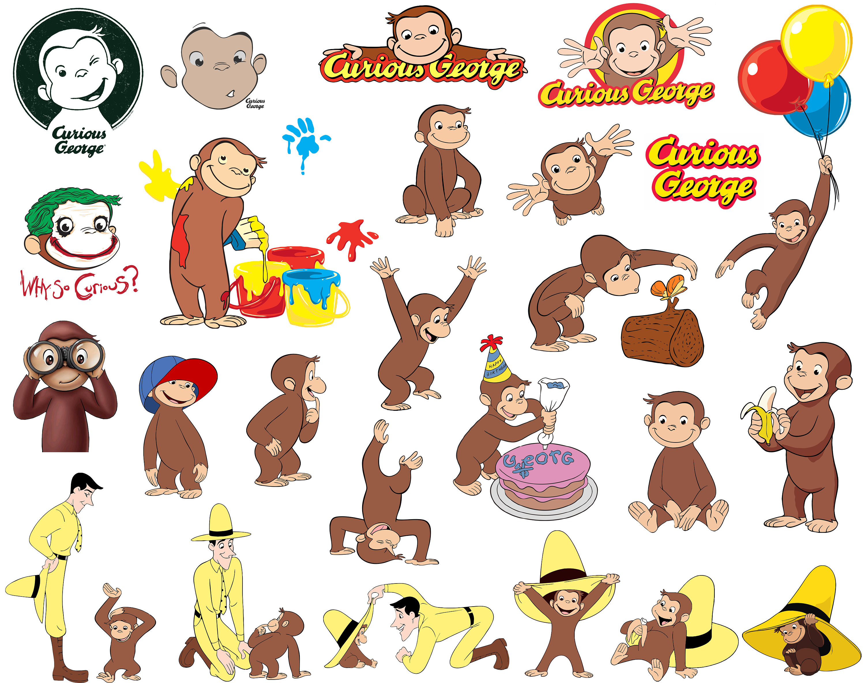 Curious George SVG Digital Download, Curious George Birthday, Cricut ...