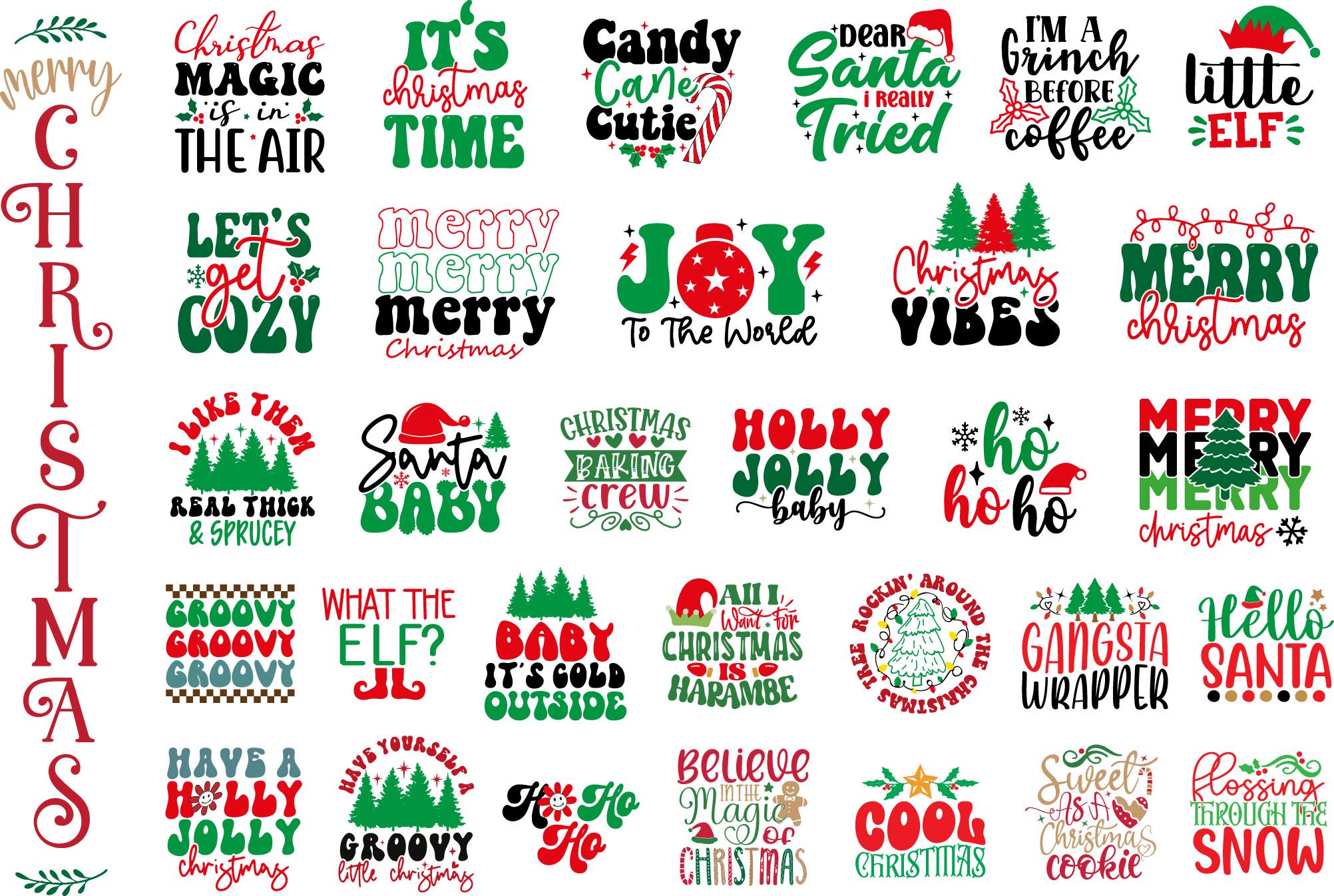 Christmas SVG Bundle: Holiday Cut Files (PNG) - Etsy