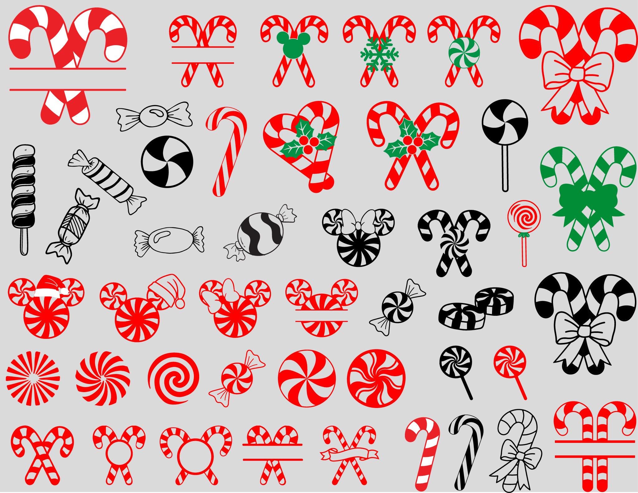 Candy Cane & Christmas Sweets Clipart (SVG, PNG) - Etsy