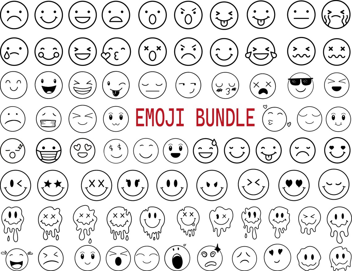 Mega Emoji Face SVG Bundle, Emoji Svg Bundle, Emoji PNG Bundle, Emoji ...