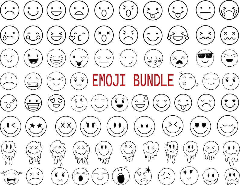 Mega Emoji Face SVG Bundle, Emoji Svg Bundle, Emoji PNG Bundle, Emoji ...