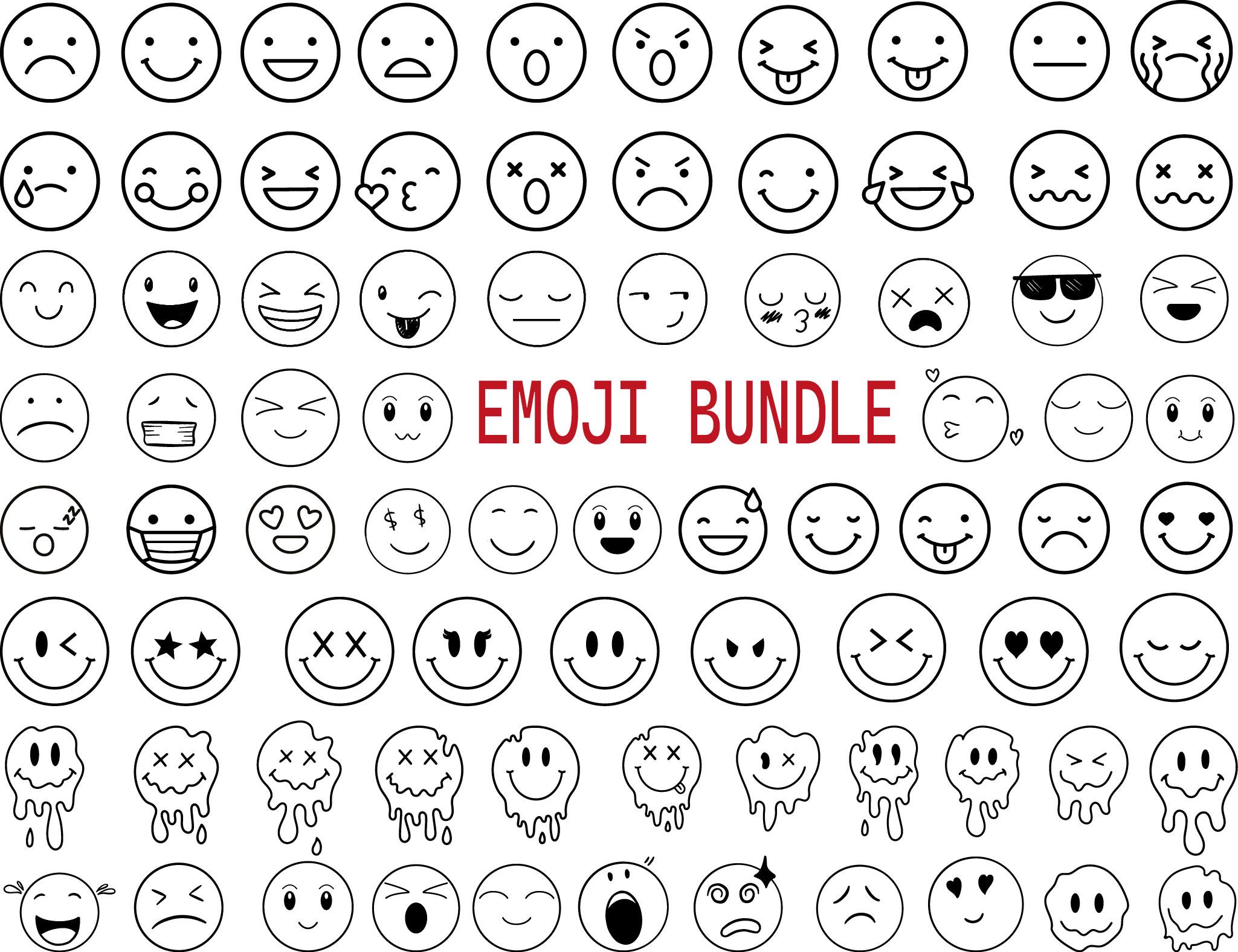 Mega Emoji Face SVG Bundle, Emoji Svg Bundle, Emoji PNG Bundle, Emoji ...
