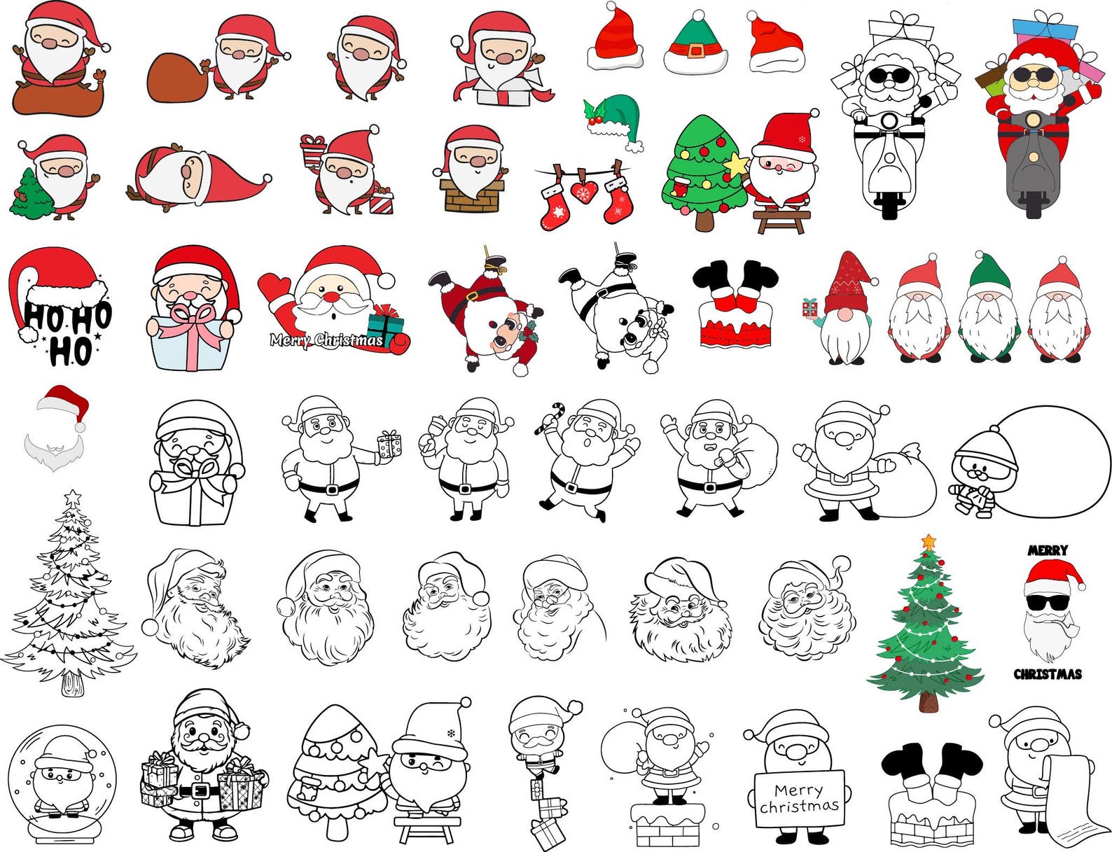 Funny Santa SVG Bundle: Christmas Clipart (PNG, SVG) - Etsy
