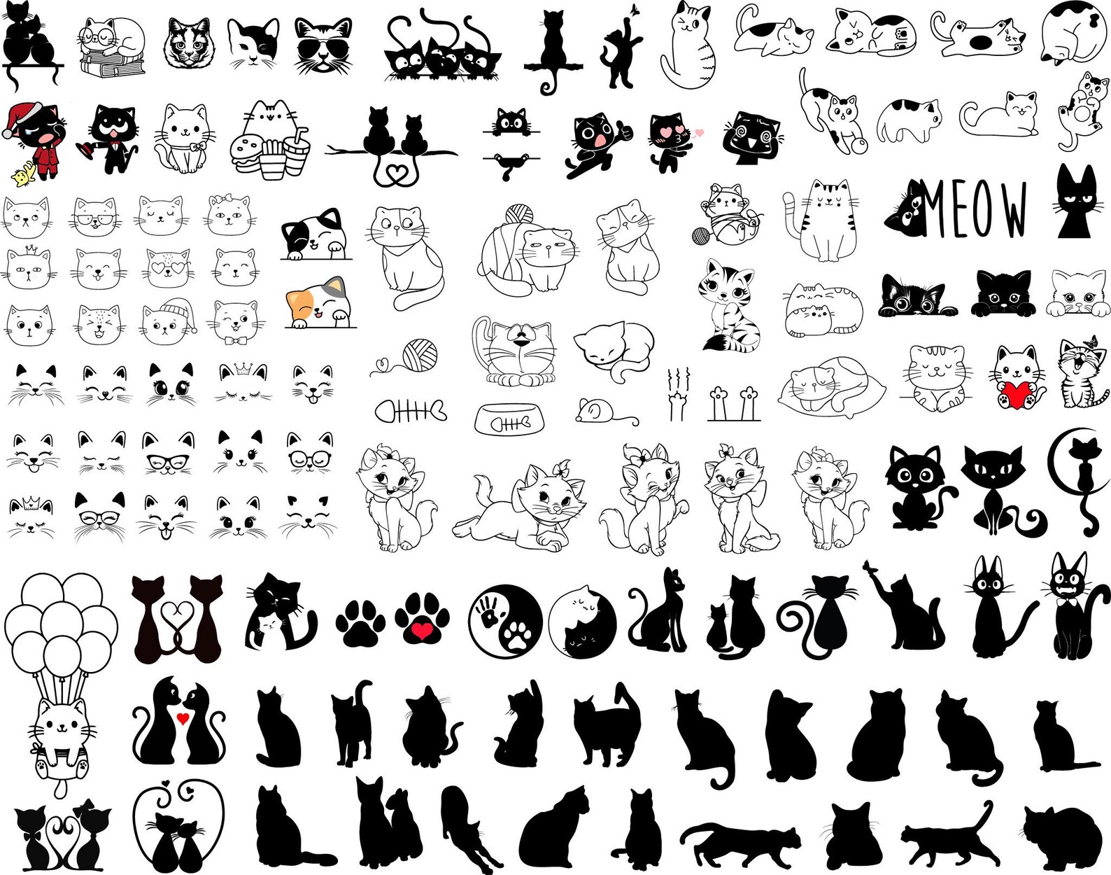 Cat SVG Cut Files, Pet Silhouette (PNG, SVG) - Etsy