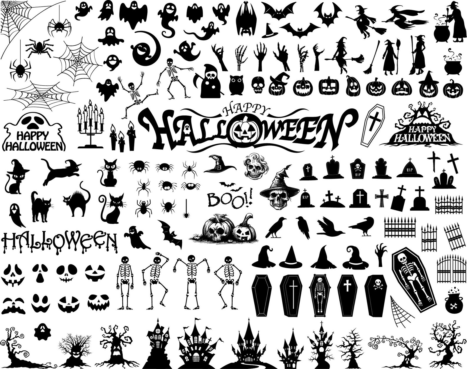 140 HALLOWEEN SVG Bundle, Halloween Svg Files for Cricut, Halloween Svg ...