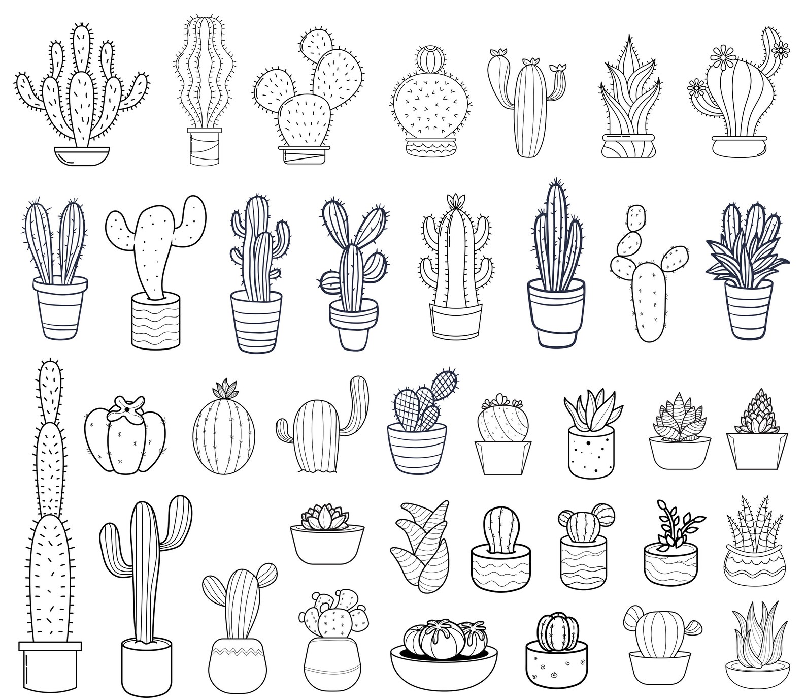 Cactus Collection,cactus SVG Bundle, Cactus Flower SVG File ,png, for ...