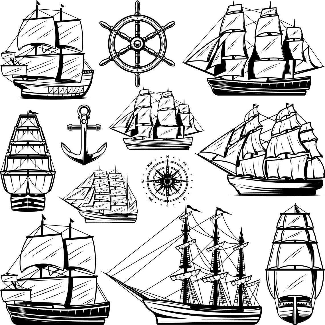 130 Nautical SVG Bundle,nautical PNG Bundle,nautical Clipart,nautical ...
