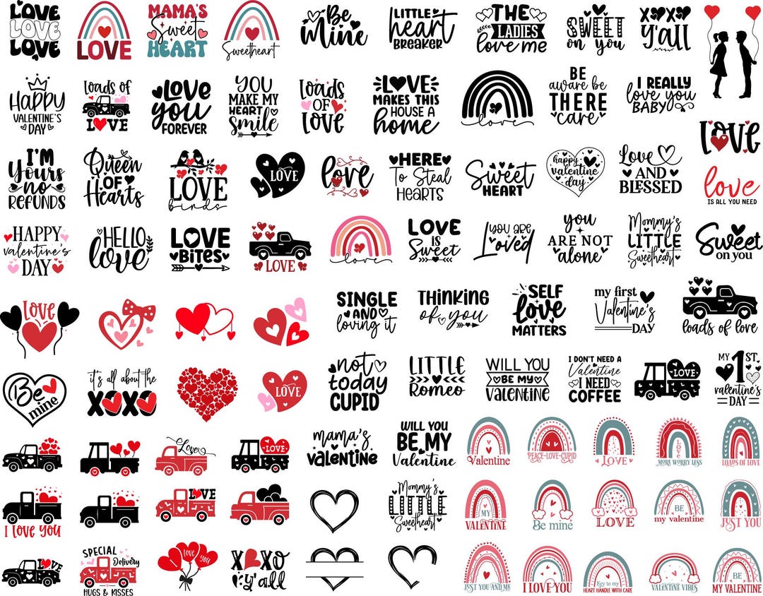Valentine SVG Bundle: Love Heart Designs (SVG/PNG) - Etsy