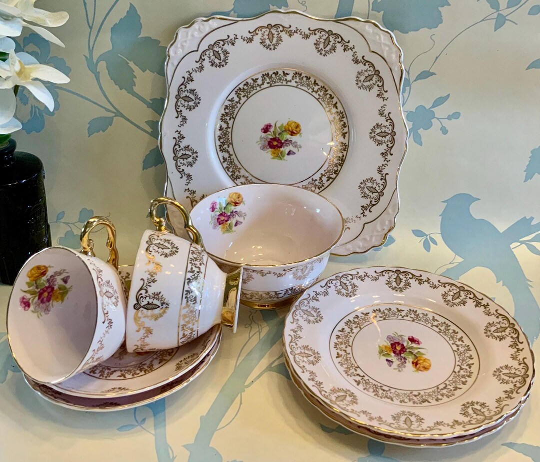 Vintage Stunning Tuscan Fine Bone China Set - Etsy