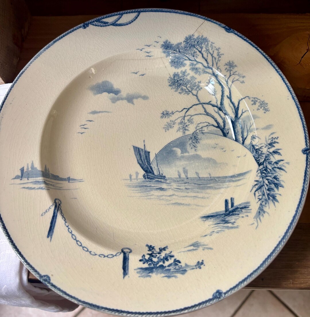 A Beautiful Set of Four Vintage Ironstone Blue and White Transferware ...