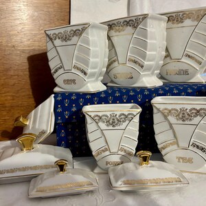 A Matching Set of Five Beautiful Gold and White Vintage French ...