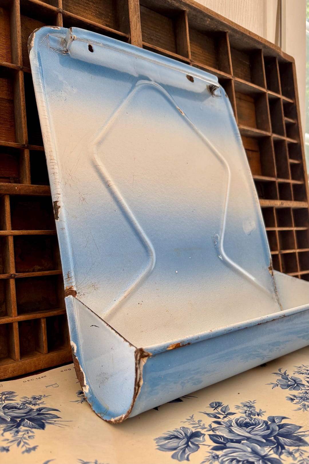 A Vintage French Enamel Kitchen Utensils Drainer - Etsy