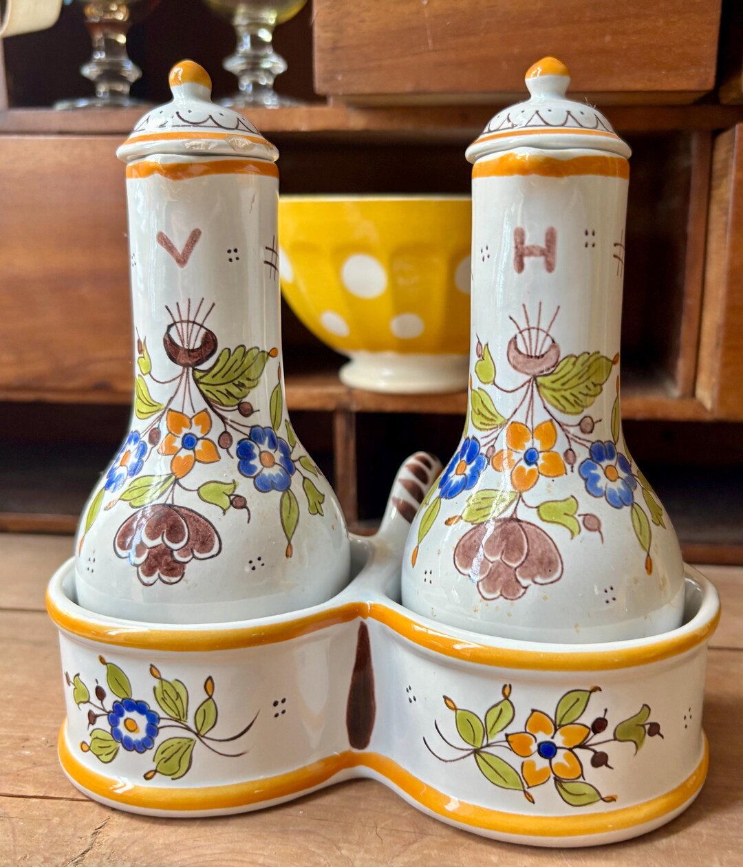 Moustiers Faience Hand Painted Ceramic Cruet Set, Provence - Etsy