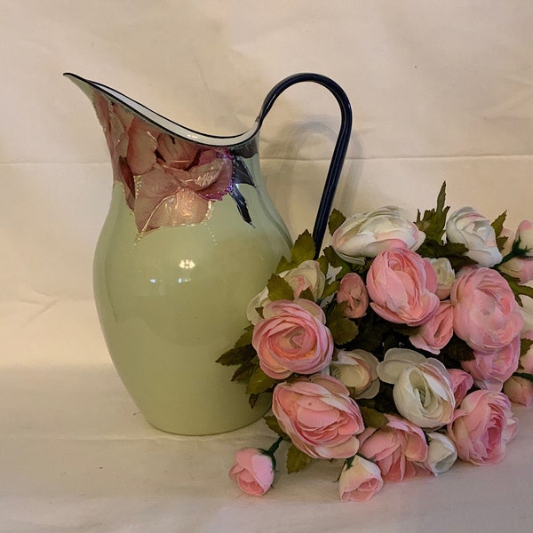 French Enamelware Pitcher - Etsy