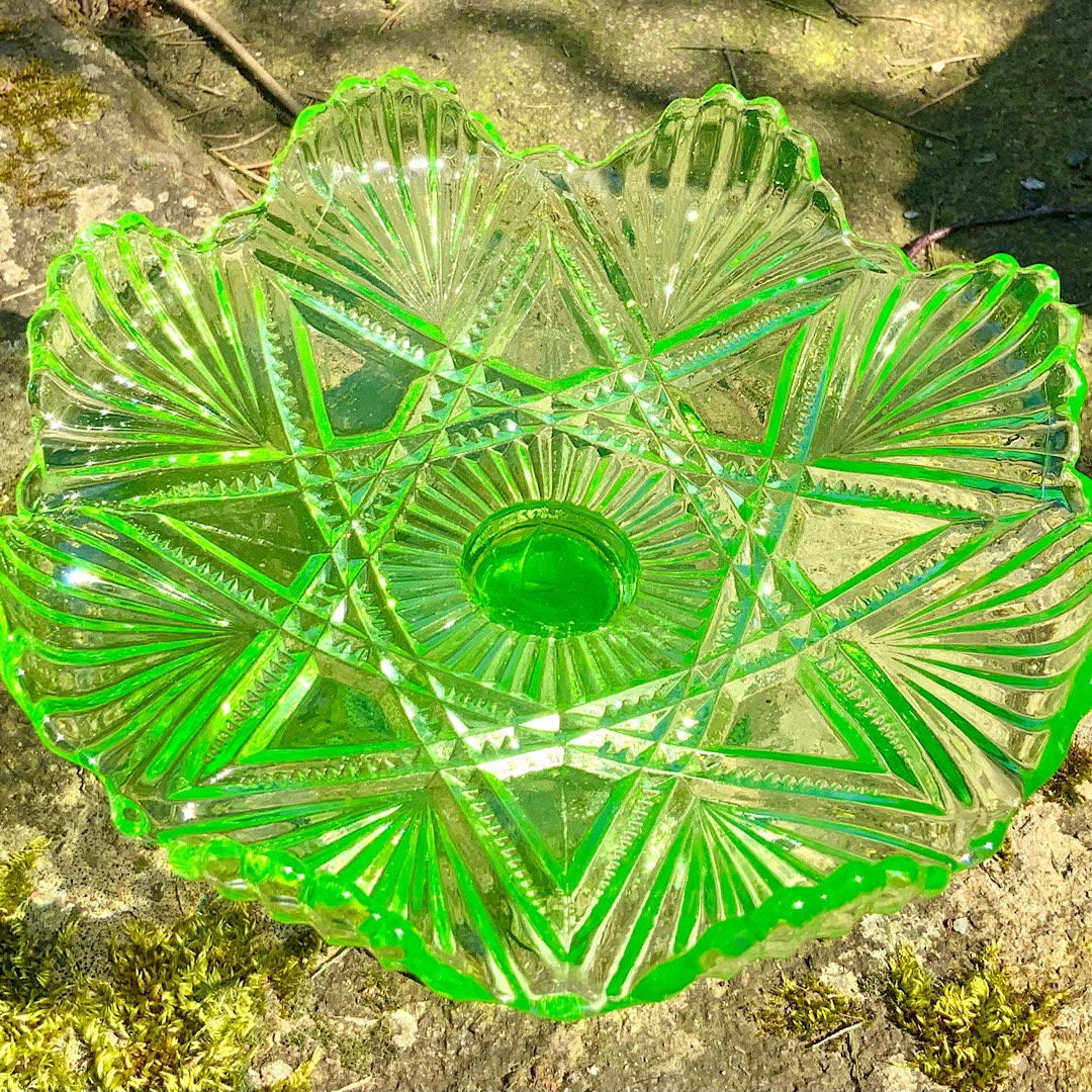 Beautiful Mid Century French Green Bon Bon Glass - Etsy