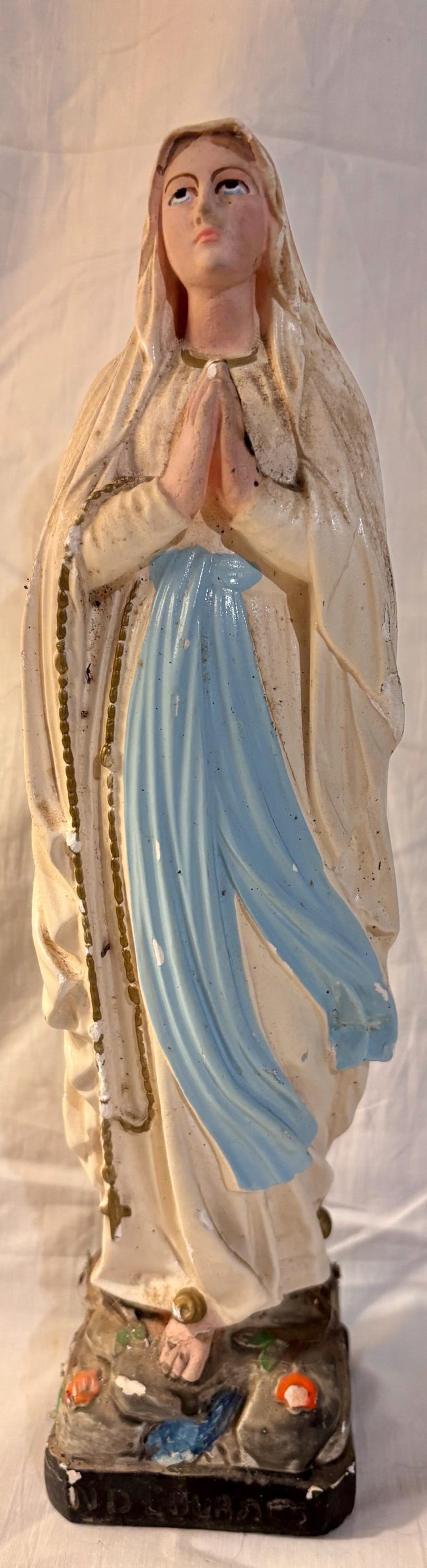 Vintage French Our Lady of Lourdes Figurine - Etsy