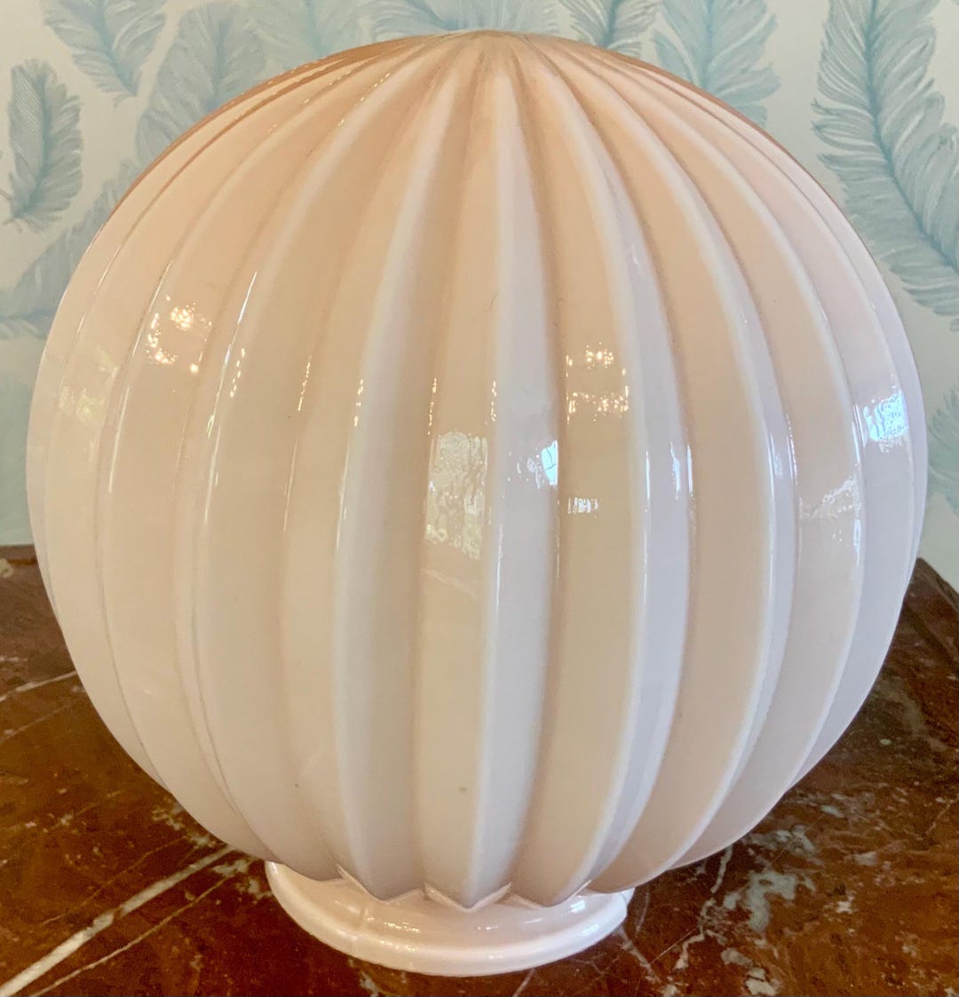 Vintage Art Deco Pink Glass Ceiling Shade With Fittings - Etsy