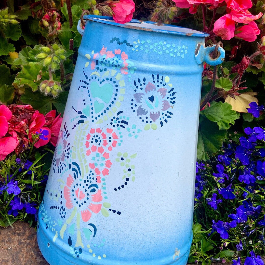 Pretty Vintage Blue French Enamel Water Pot - Etsy
