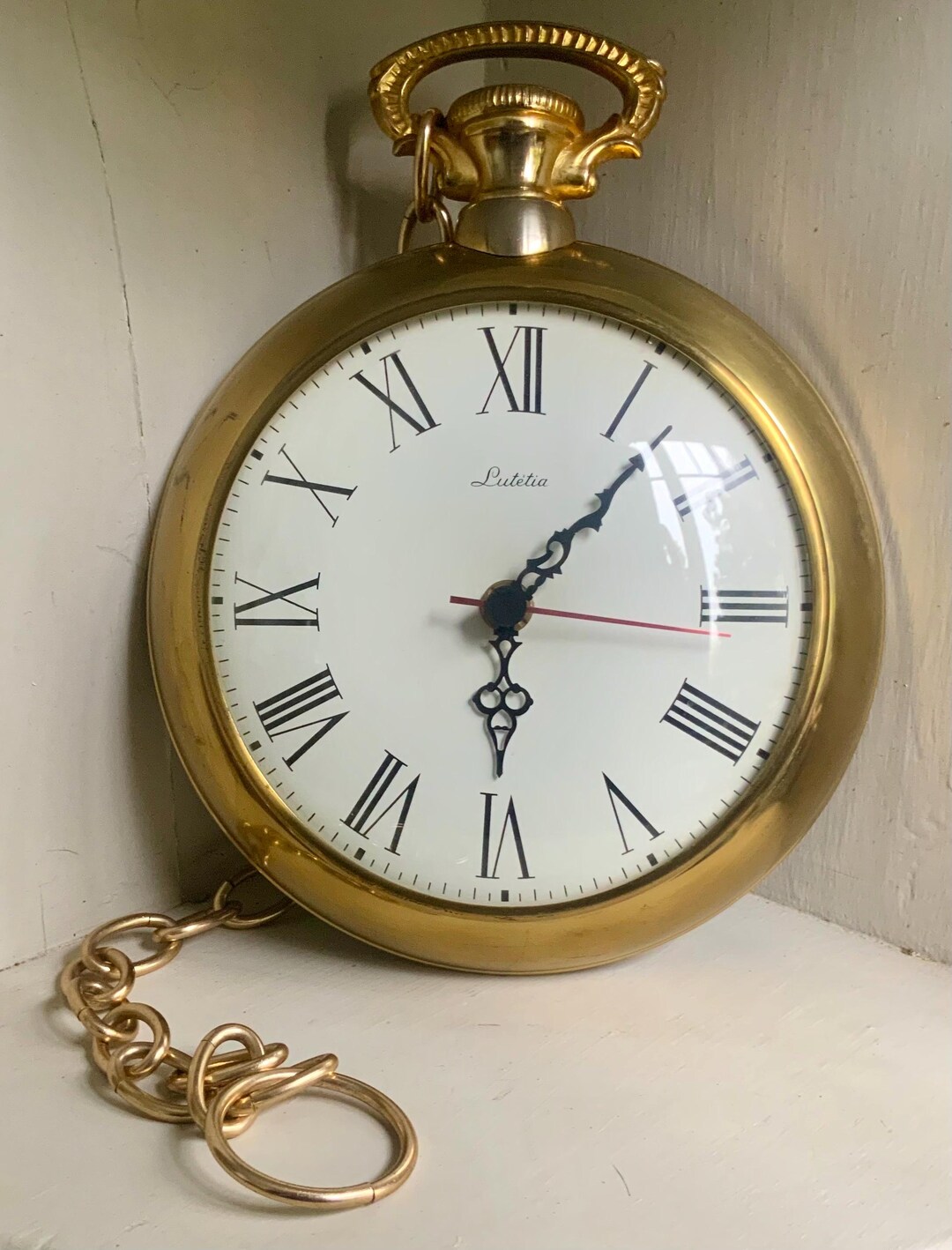 Vintage Lutetia Hanging Pocket Watch Style Clock - Etsy