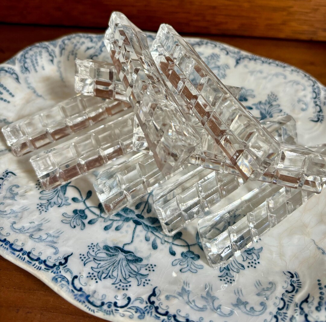 Beautiful Set of 11 Vintage Crystal Knife Rests - Etsy