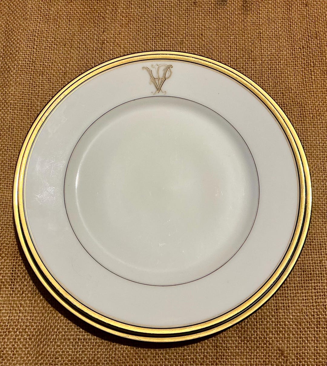 Lenox Federal Plate Set of 6, 24kt Gold Monogrammed Bone China - Etsy