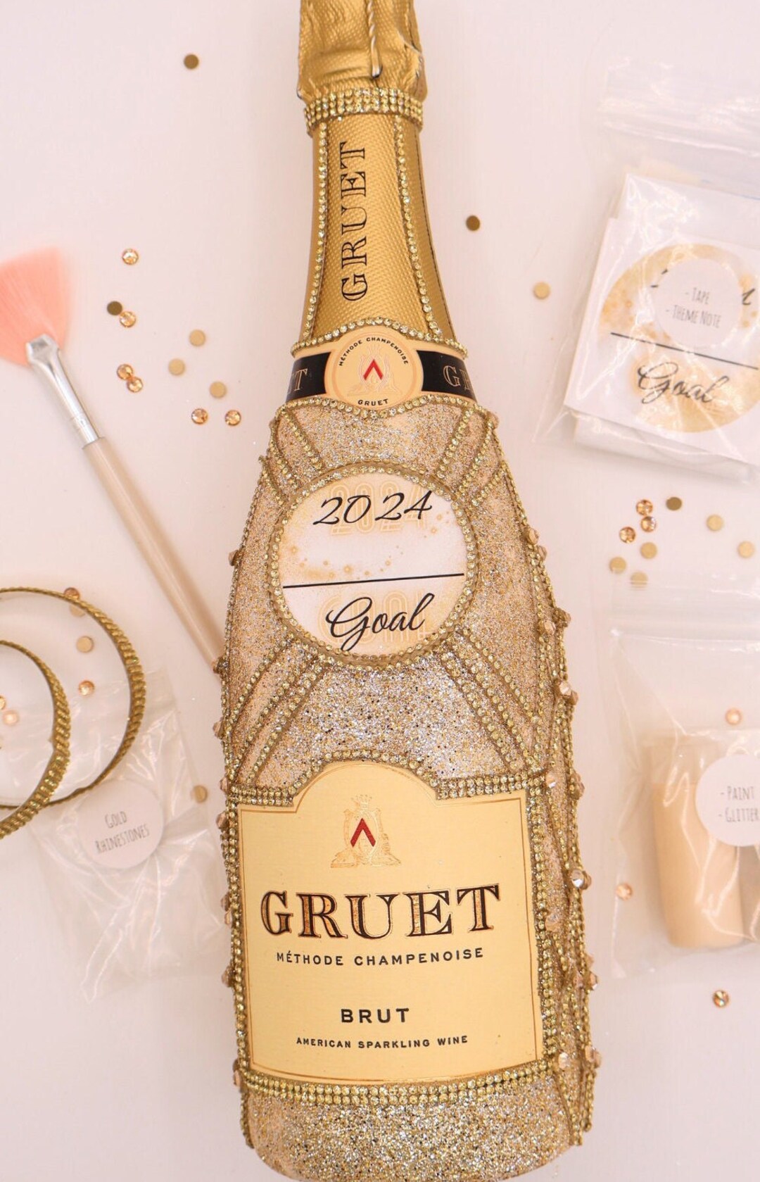 2024 Goal Kit Custom Painted Wine Bottle Kit - Etsy