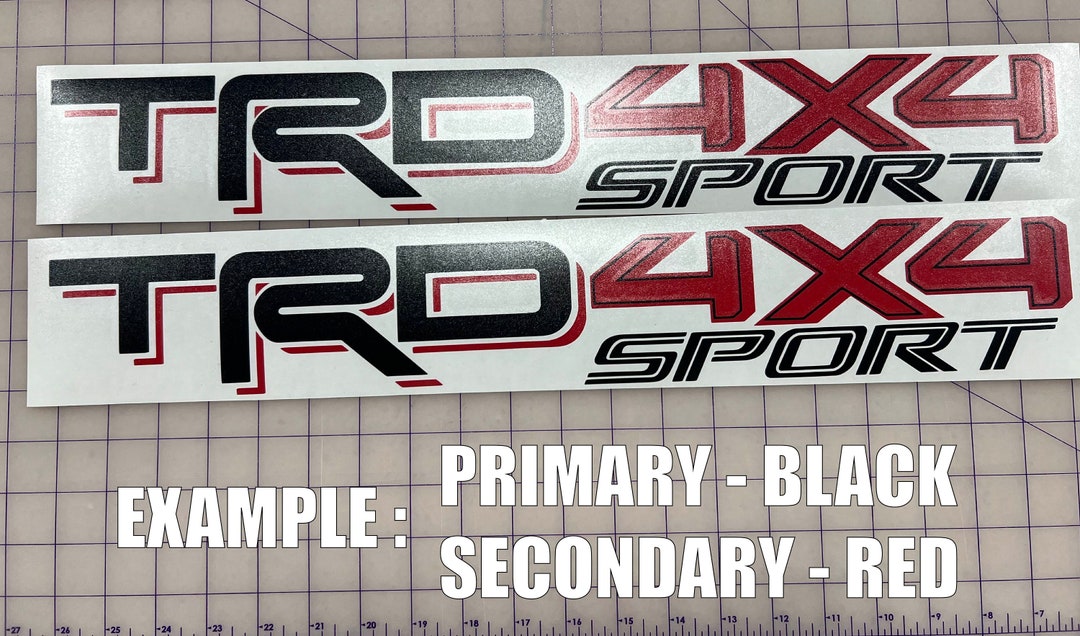 2x TRD 4x4 Sport Dual Color Decals for Toyota Tacoma Tundra, Bedside ...