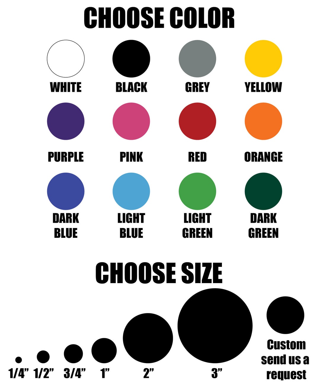 Polka Dot Circle Stickers Permanent Outdoor Glossy Vinyl Decals, Coding ...