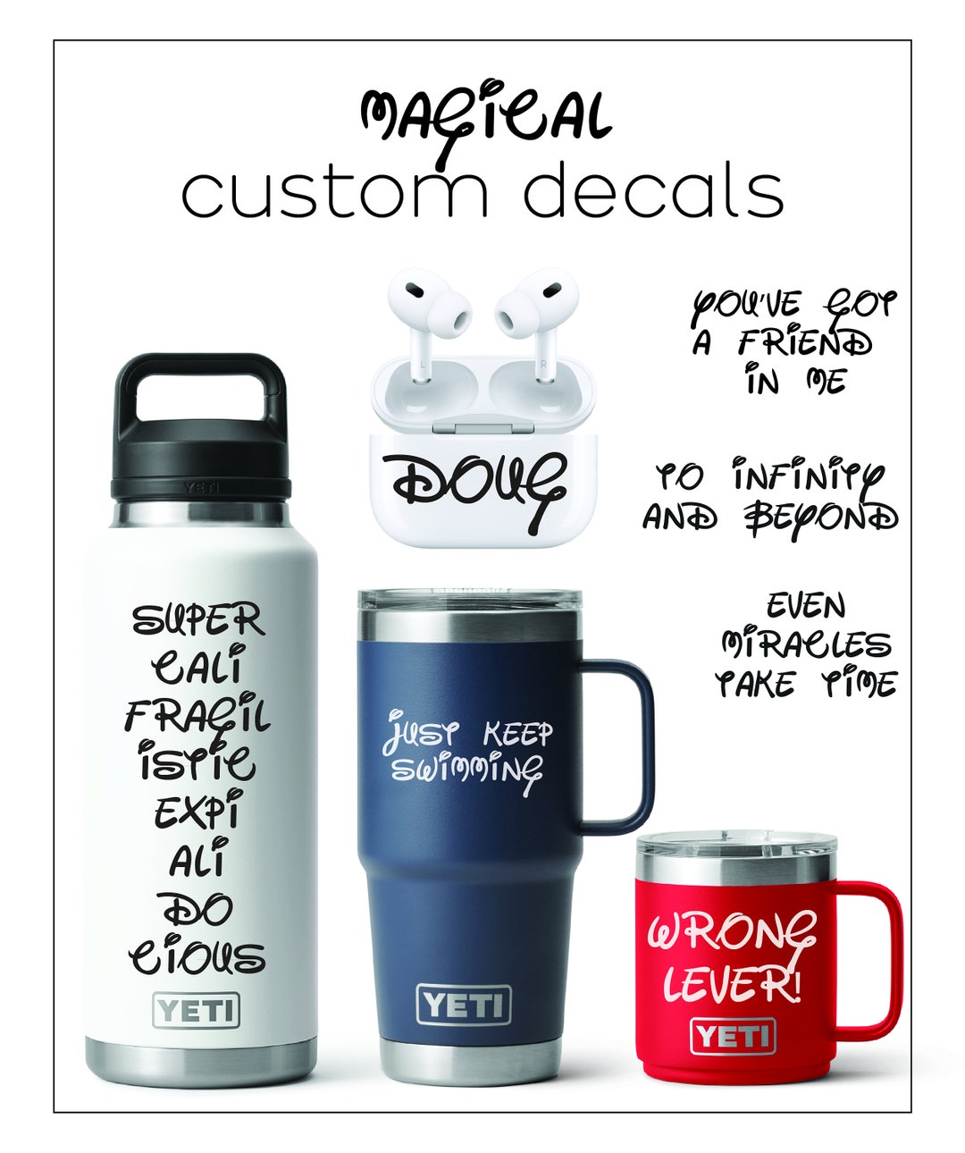 Personalized Magic Fantasy Letter Decals, Custom Name Decal ...