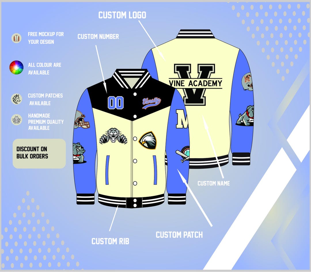 Chenille Patches Letterman Jacket, Custom Chenille Varsity Jacket ...