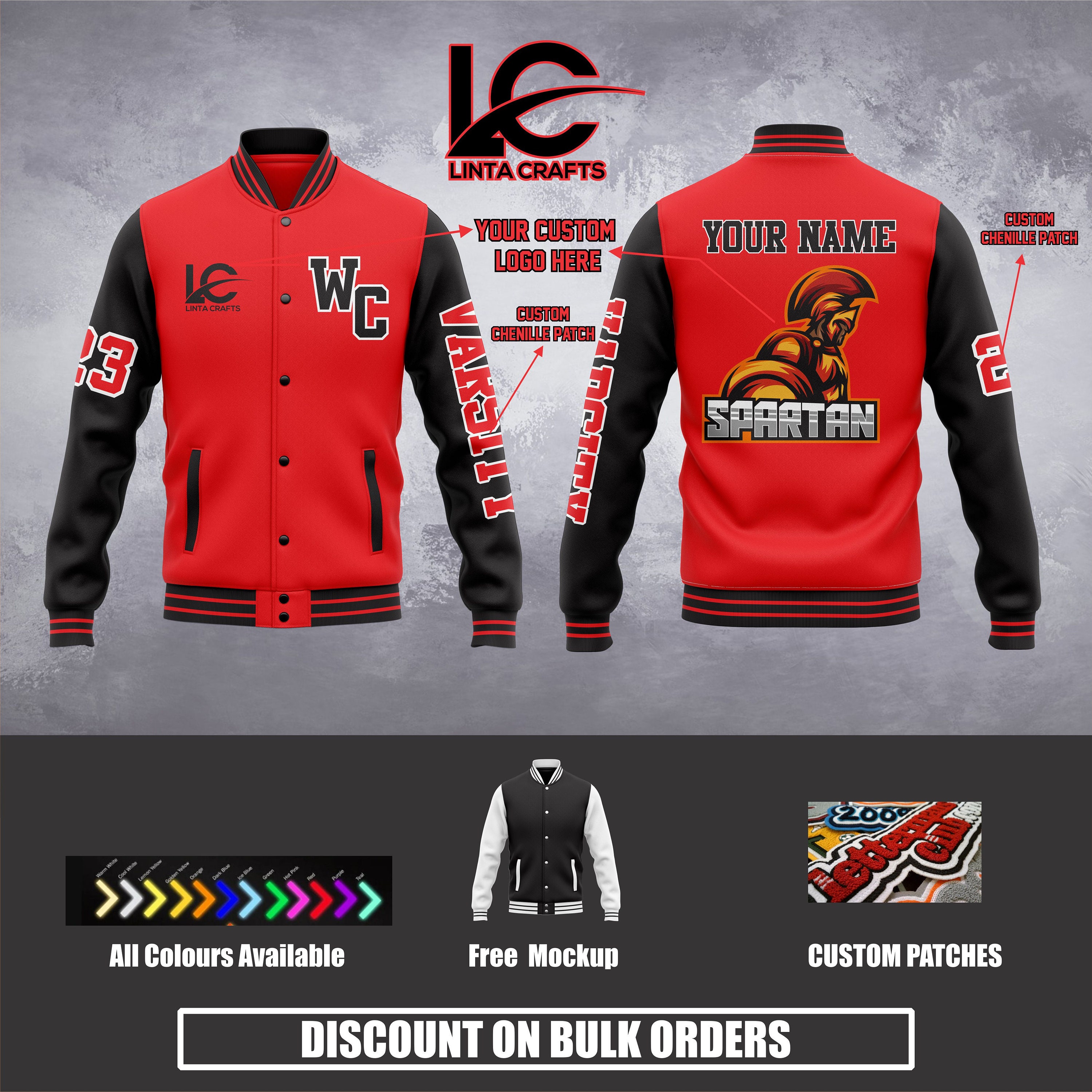 Custom Varsity Jacket Custom Logo Name, Premium Classic Snap Button ...