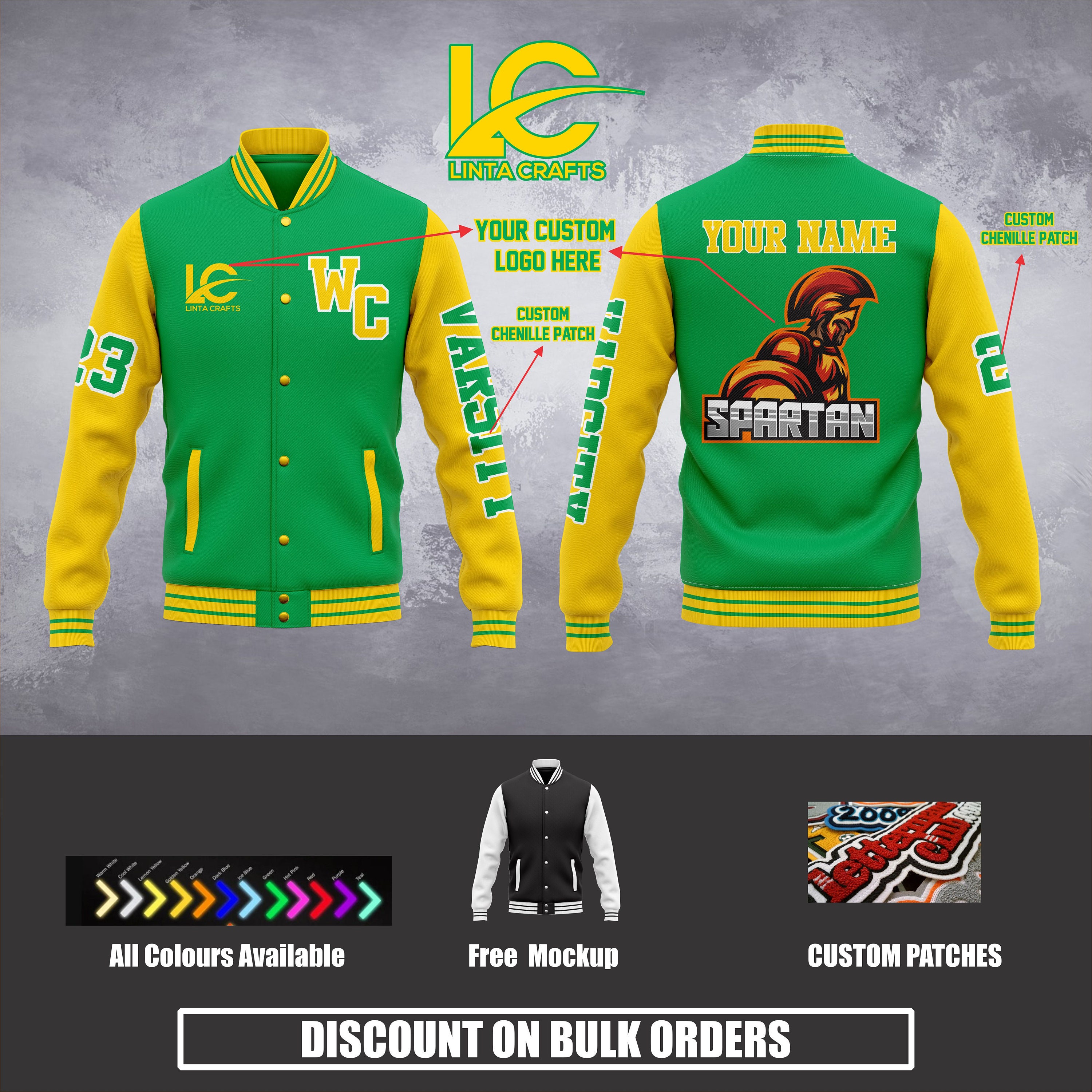 Custom Varsity Jacket Custom Logo Name, Premium Classic Snap Button ...
