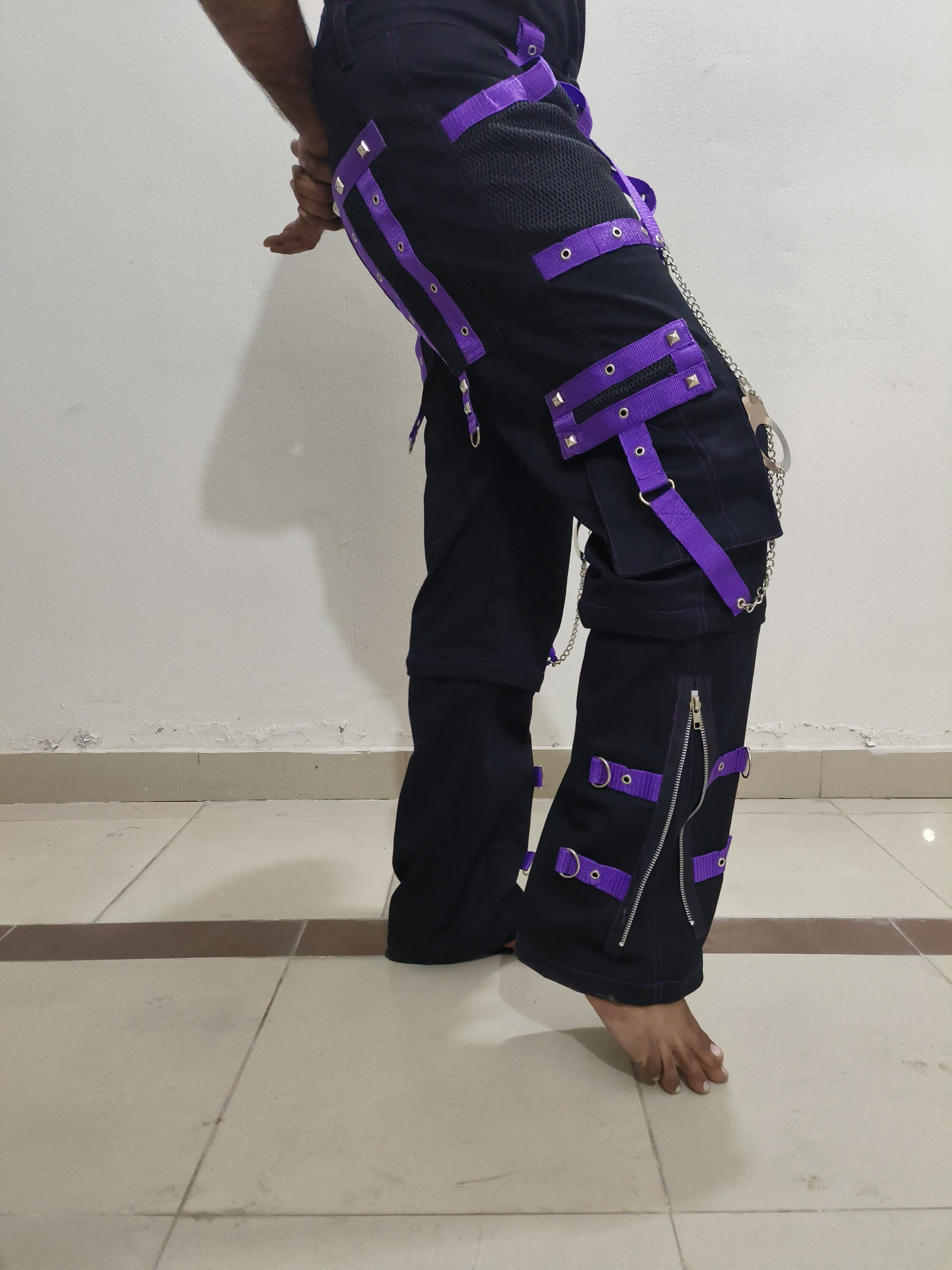 Y2K Gothic Cargo Baggy Pants, Cargo Punk Pants With Buckle and Straps ...