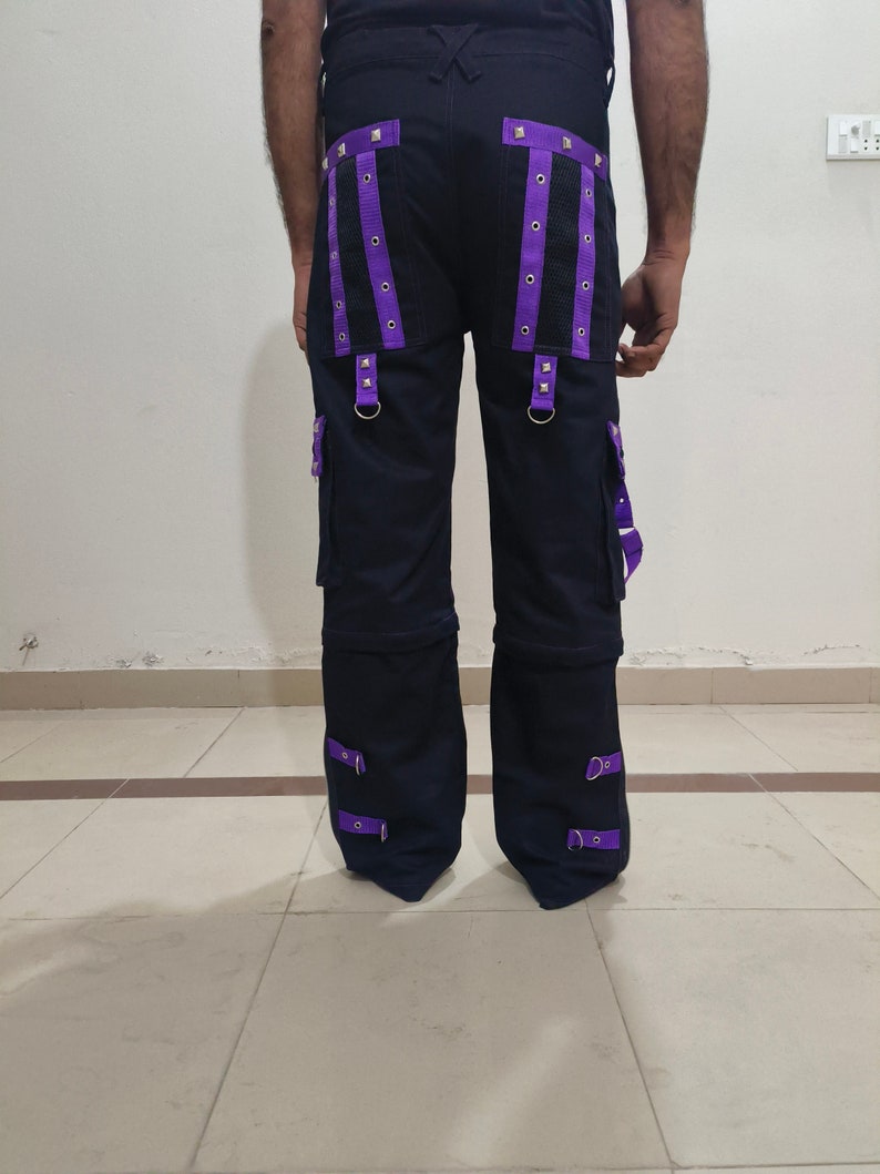 Y2K Gothic Cargo Baggy Pants, Cargo Punk Pants With Buckle and Straps ...