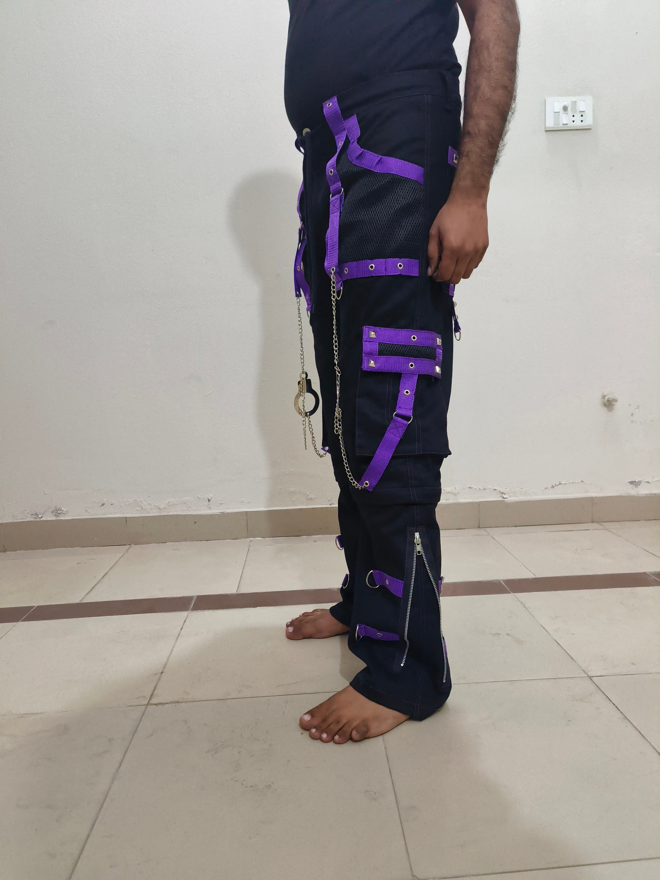 Y2K Gothic Cargo Baggy Pants, Cargo Punk Pants With Buckle and Straps ...