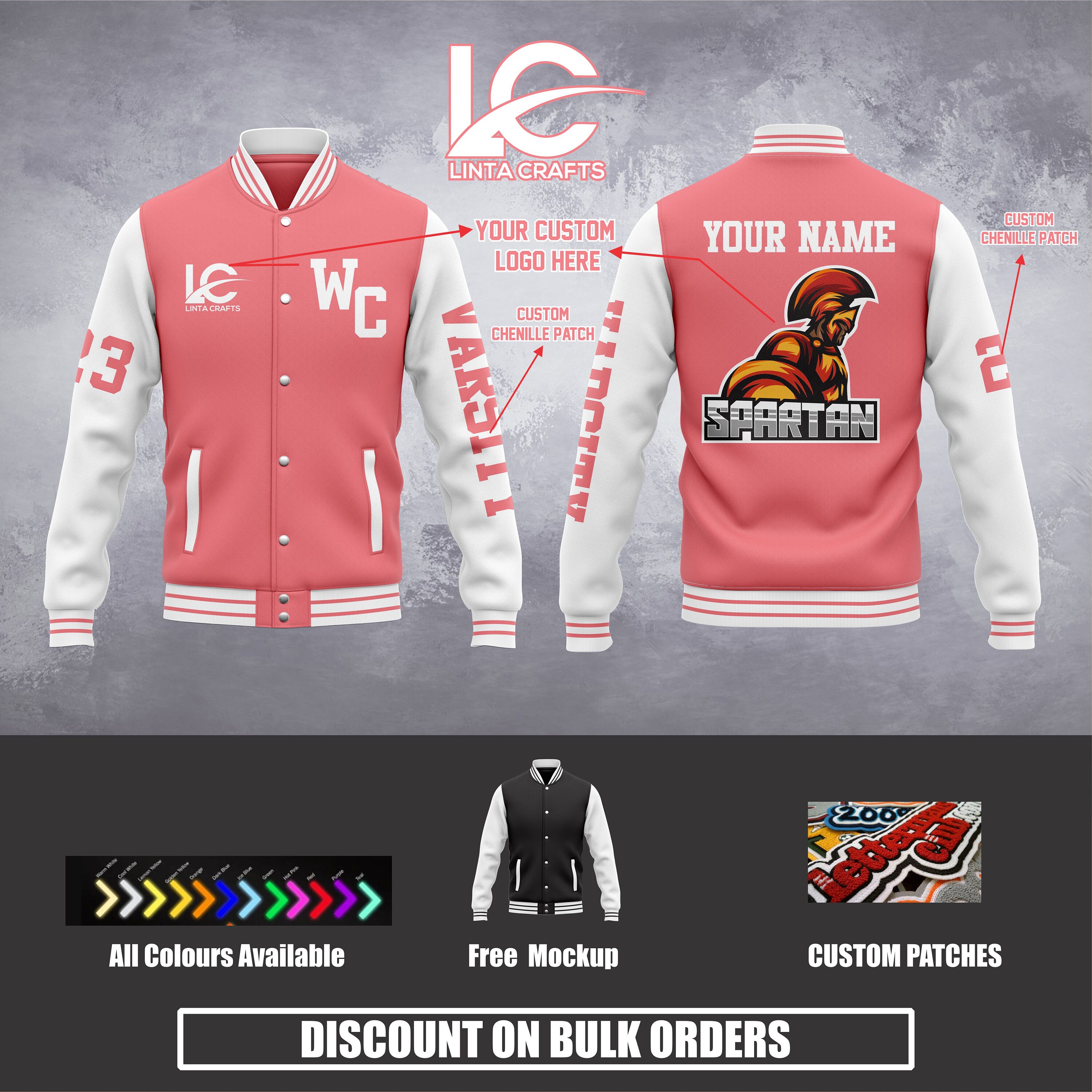 Custom Varsity Jacket Custom Logo Name, Premium Classic Snap Button ...