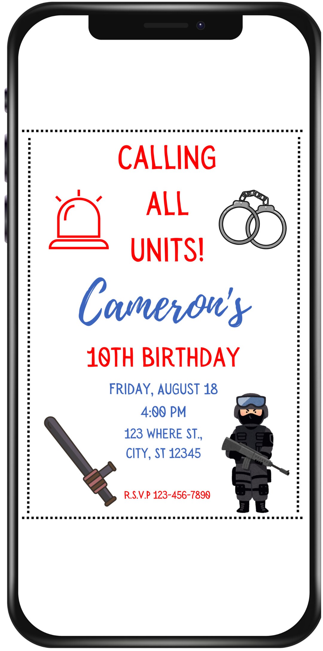 SWAT Birthday Party - Etsy