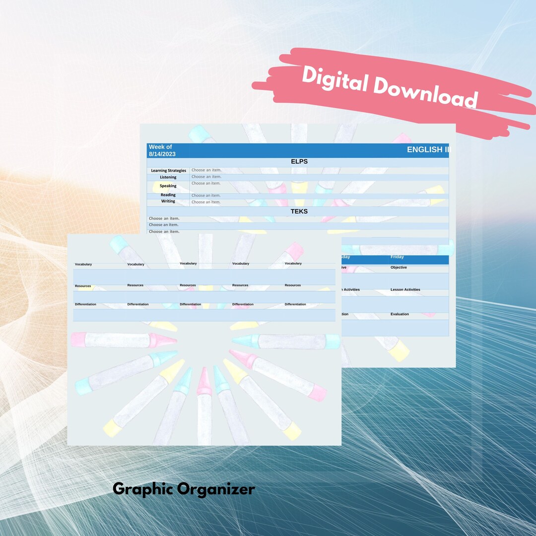 English III Weekly Lesson Plan Template With a Drop Down List of Texas ...