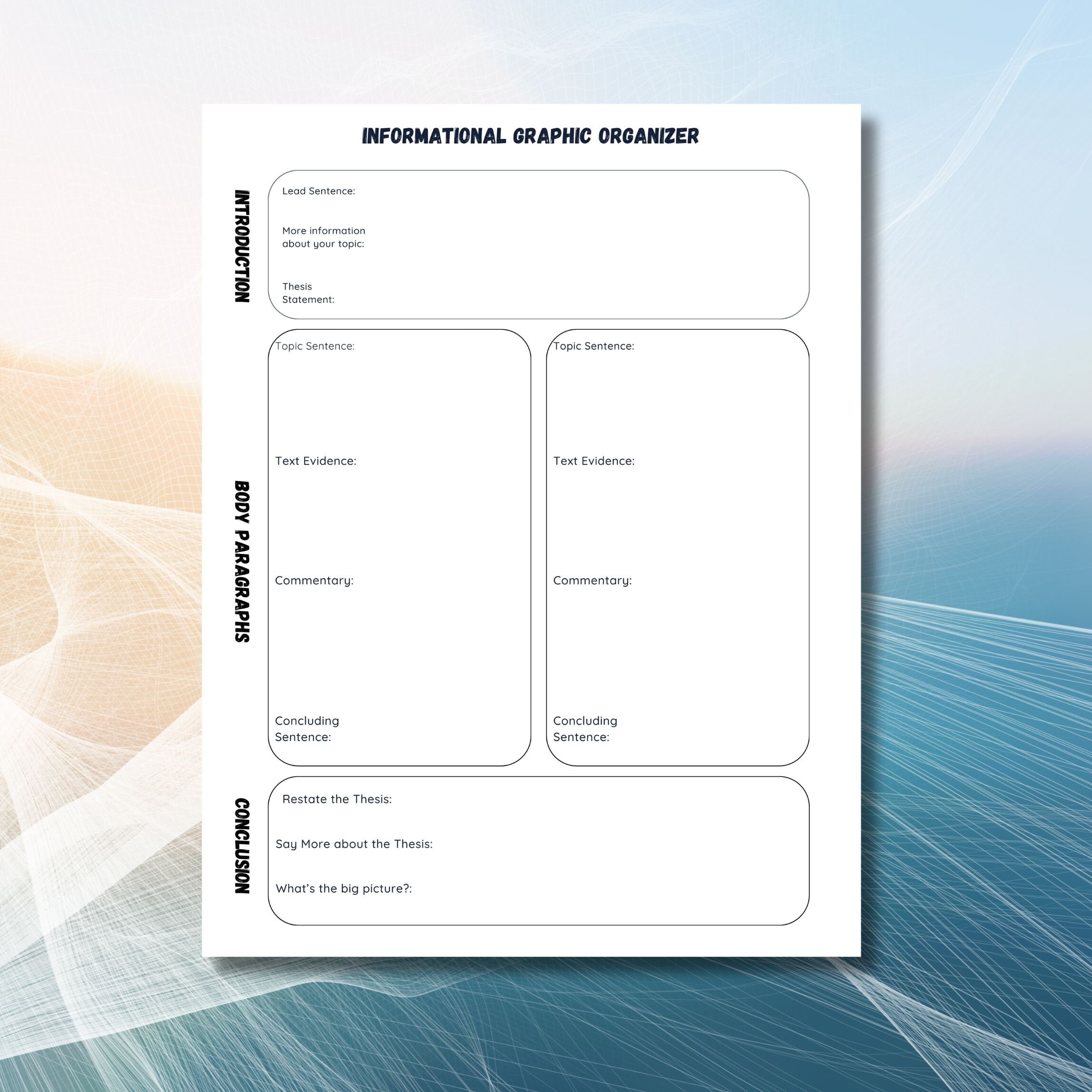 Informational Essay Graphic Organizer, Scaffolding for Writing - Etsy